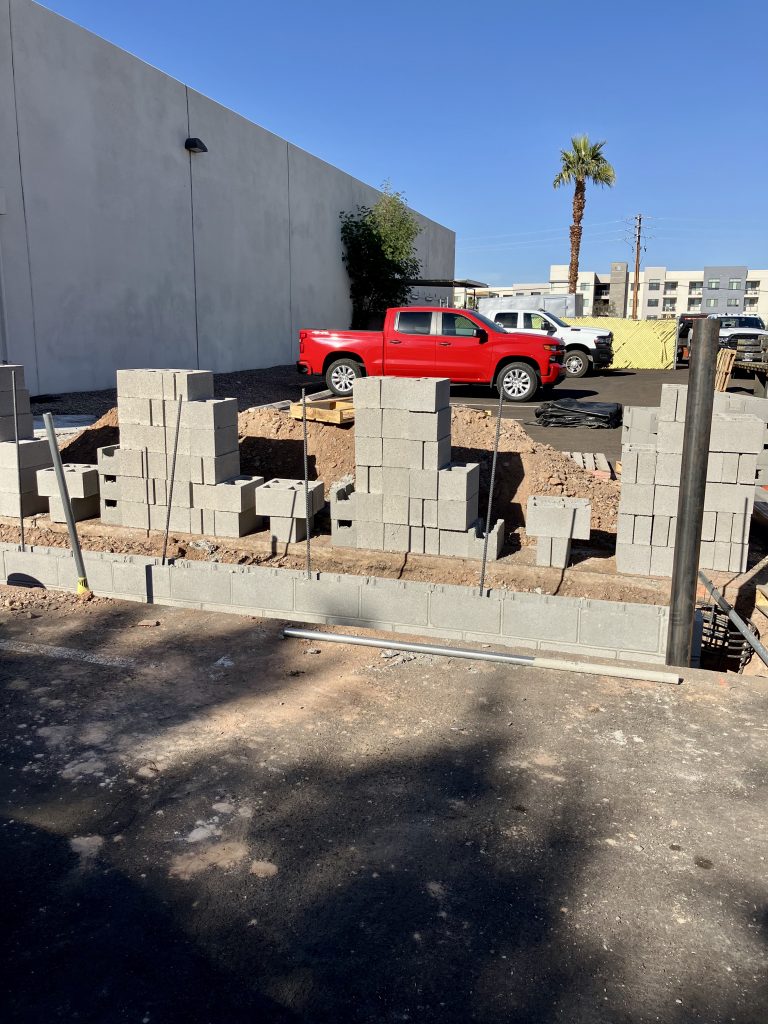 Block Wall Progress at Tempe Project | Emerald Inc.